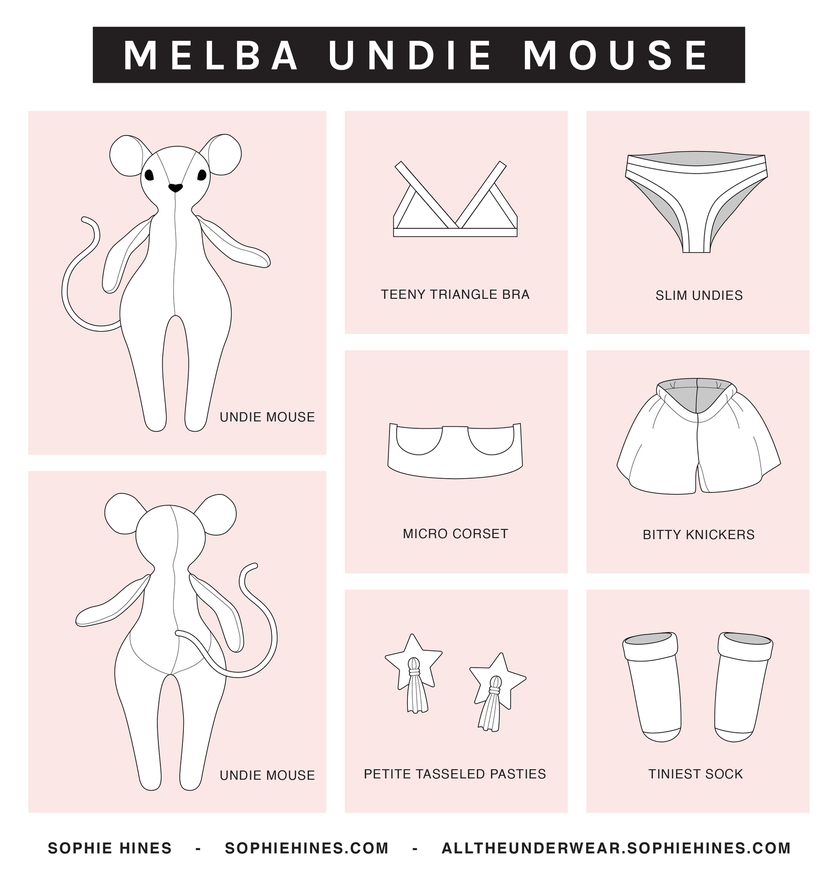 Melba Undie Mouse - Downloadable PDF Sewing Pattern – Sophie Hines