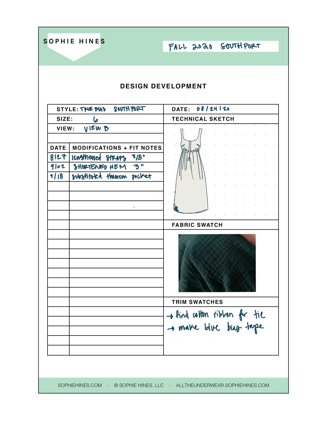Design Development Sheets - Downloadable PDF + PNG – Sophie Hines
